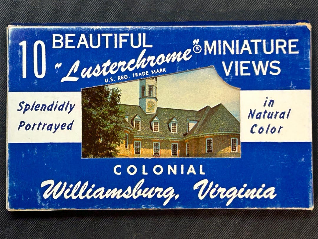 Vintage 10 lusterchrome Colonial Williamsburg Miniature Views Cards in ...