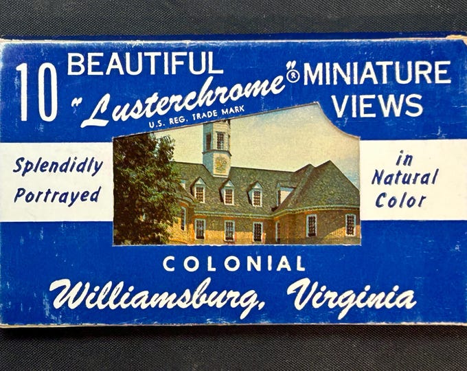Vintage 10 "lusterchrome" Colonial Williamsburg Miniature Views Cards ...