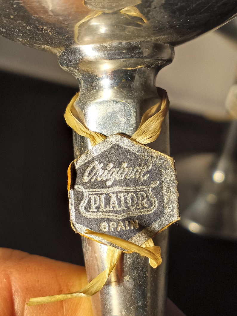 Vintage Pair of Plator Silverstone Goblets Made in Spain - Etsy