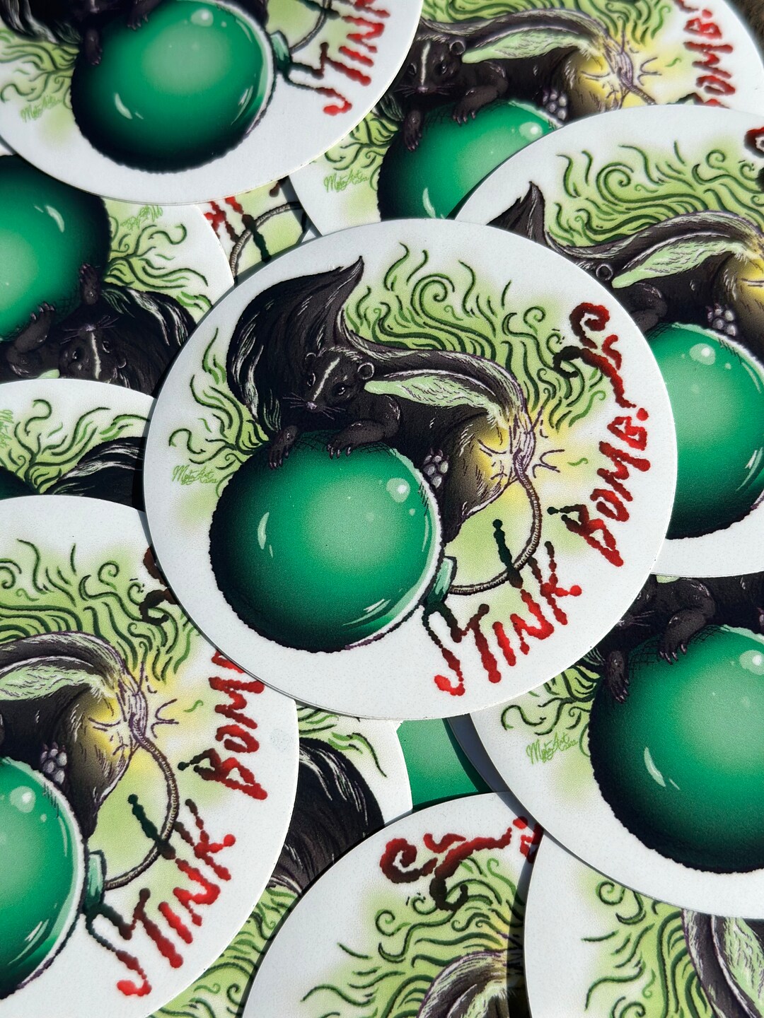 Stink Bomb Skunk Glossy Vinyl Sticker - Etsy
