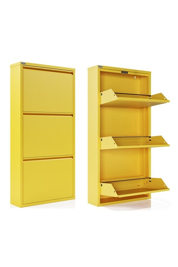 Yellow shoe cabinet store