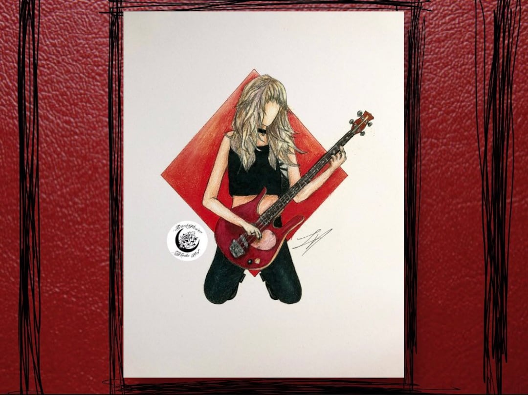 Måneskin Victoria De Angelis Drawing | Art Print - Etsy