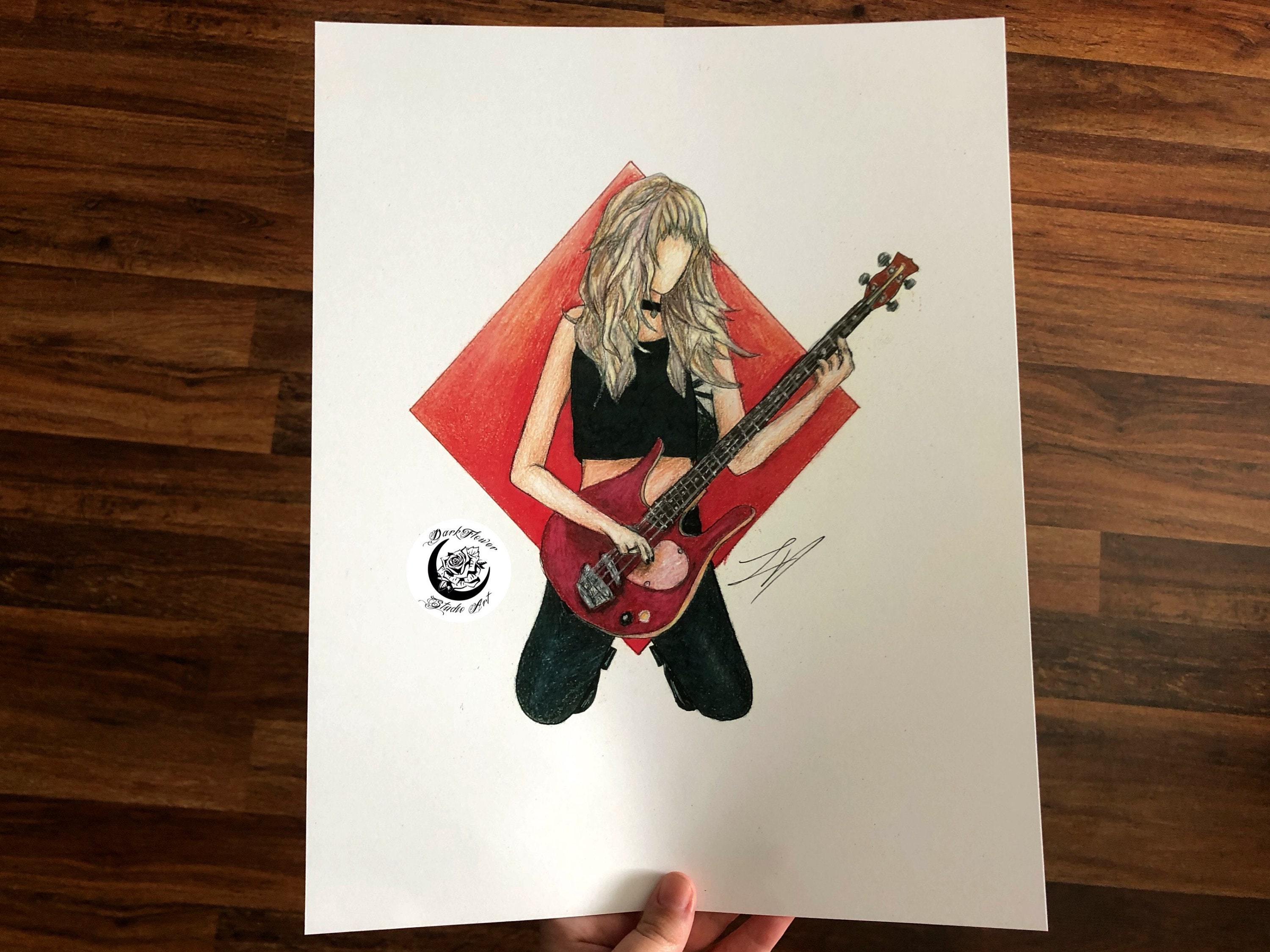 Måneskin Victoria De Angelis Drawing | Art Print - Etsy