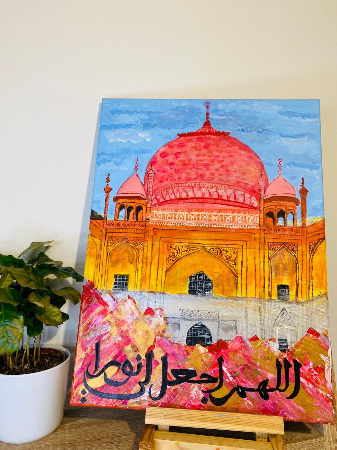Handmade Acrylic Taj Mahal Painting - Etsy