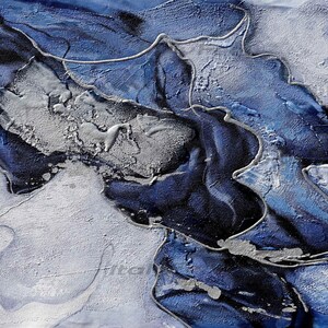 Blue Silver Marble Art Blue Silver Marble Canvas Navy Blue | Etsy