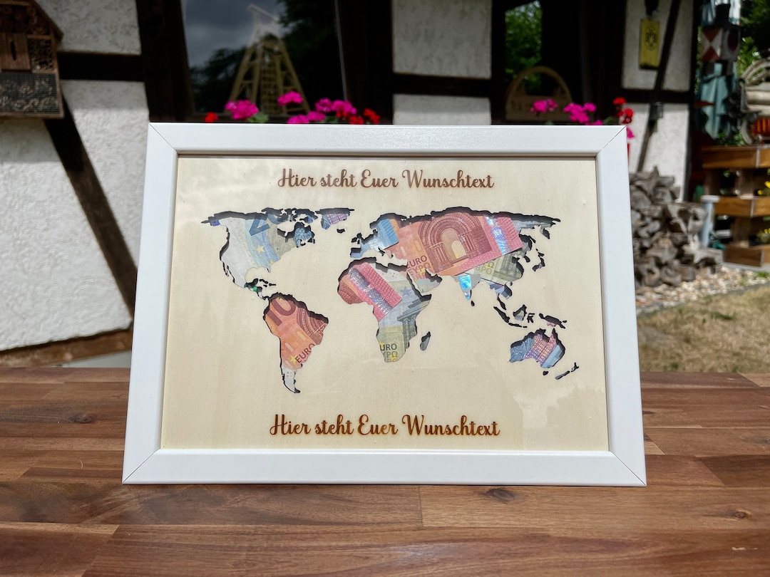 Geldgeschenk Bilderrahmen für Hochzeit Reise personalisiert - Etsy.de