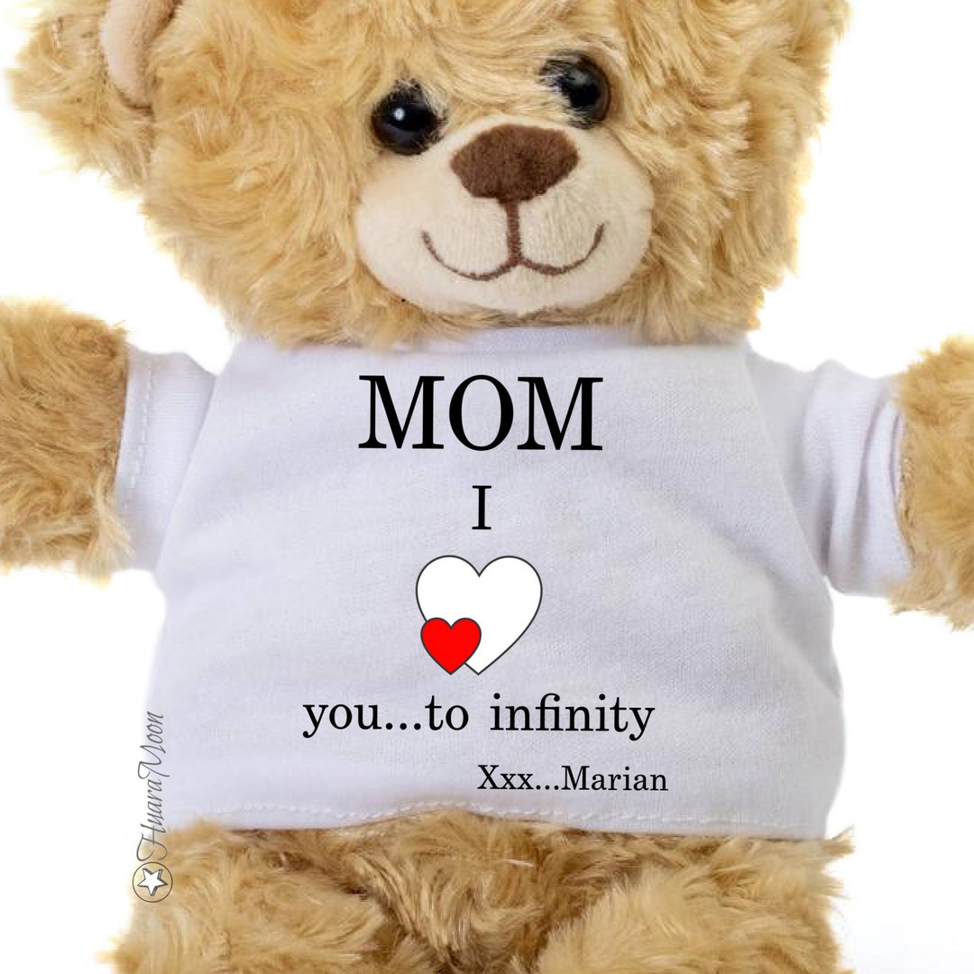 Personalized Teddy Bear Mom, I Love Mom Teddy, Gift for Mom, Teddy Bear ...