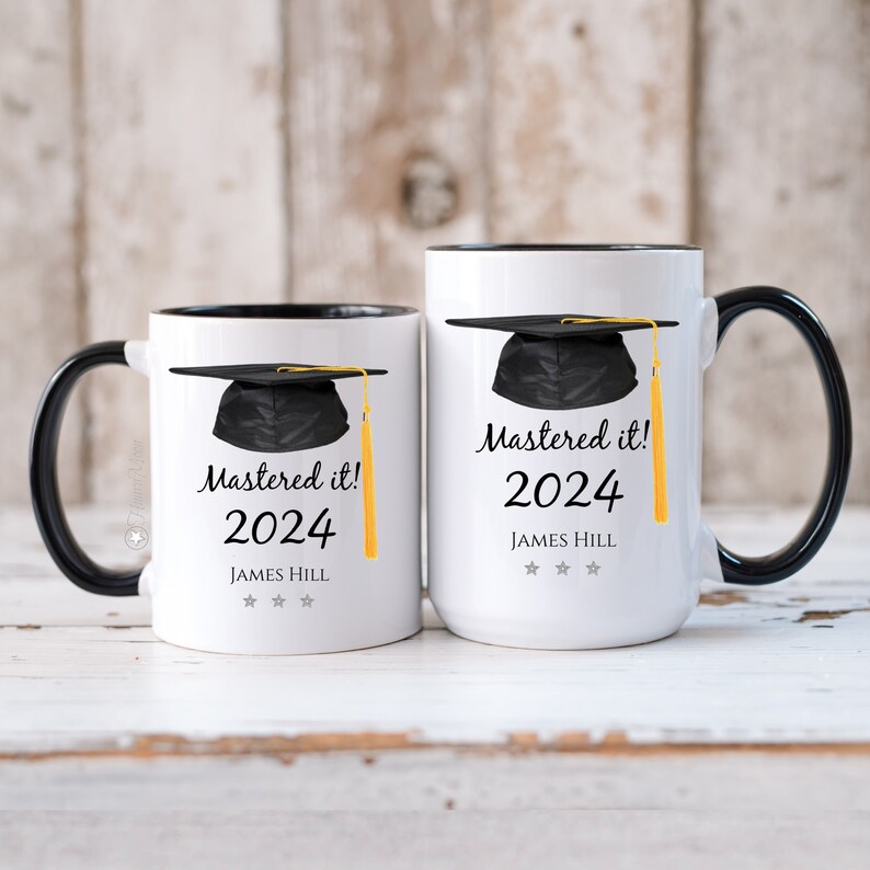 Mastered It Graduation Mug, Personalized Master Degree Mug, Custom ...