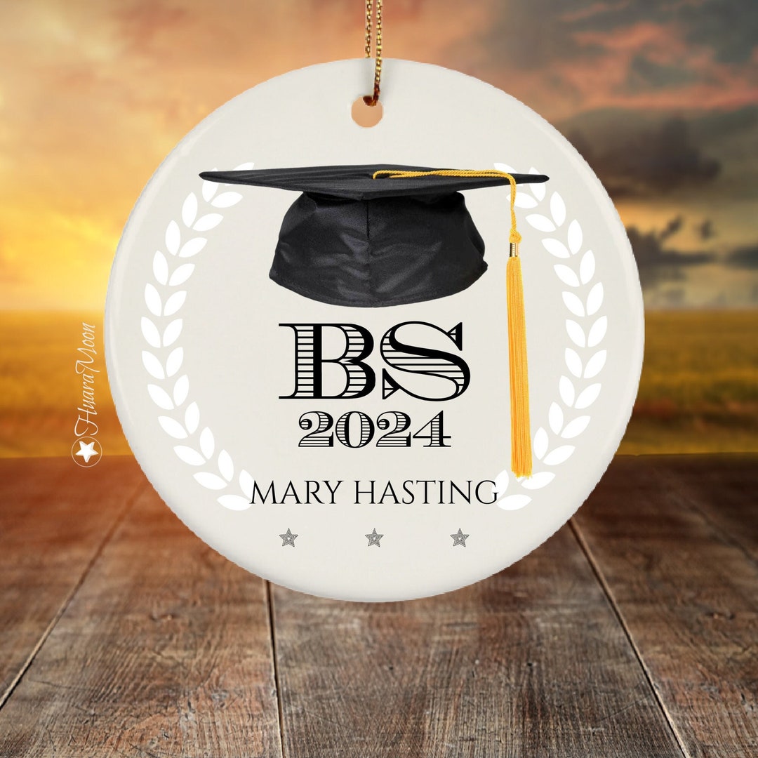 BS Graduation Ornament, Personalized Graduate Gift, Custom BS Degree ...