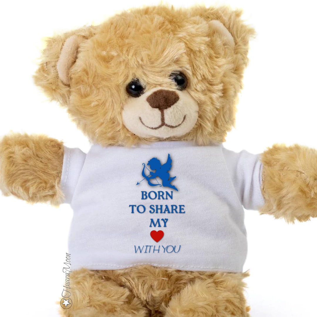 Born to Share Teddy Bear, Gift for Him/her, Partner Gift, Gift for ...