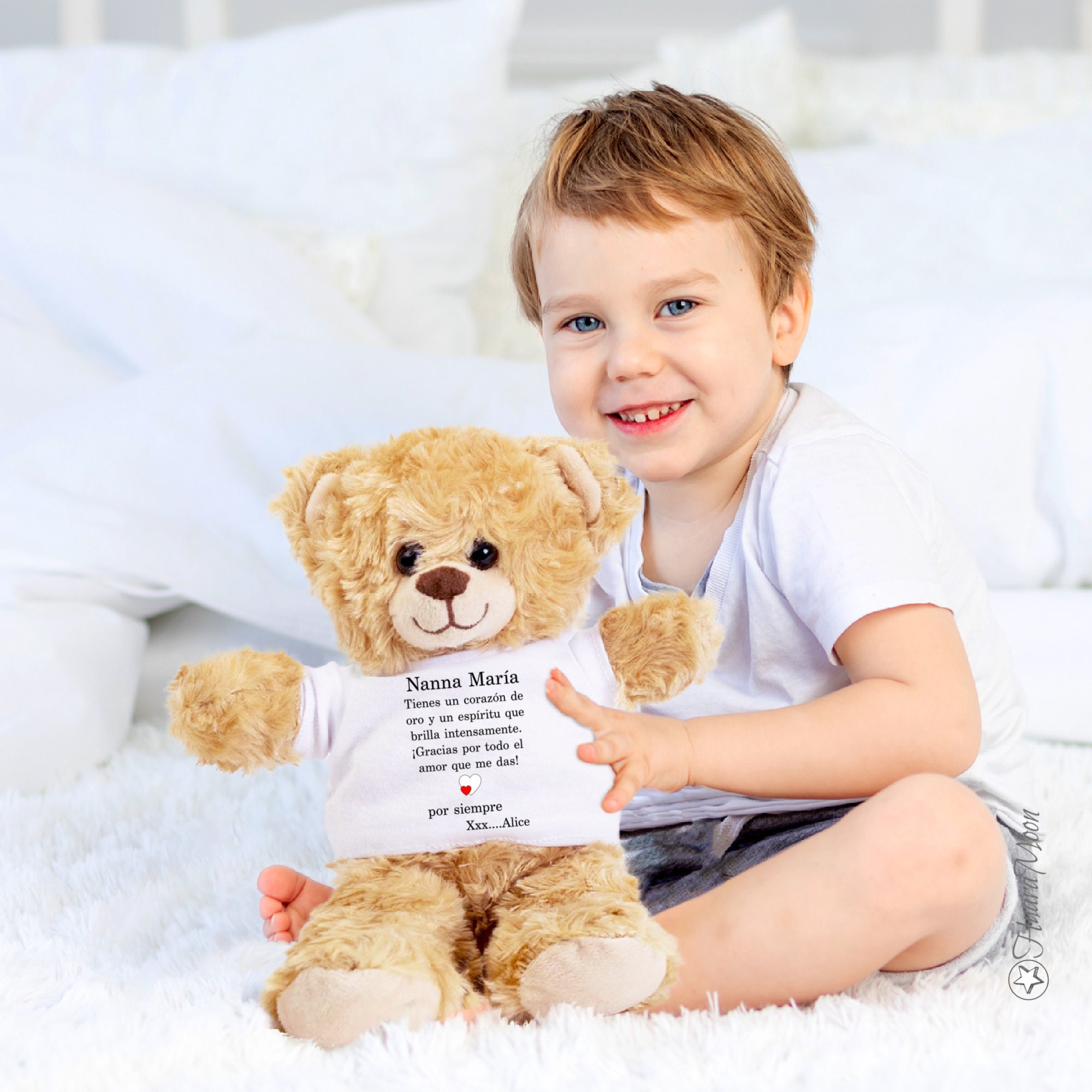 Personalized Spanish Grandma Teddy Bear, Mom's Day, Gift to Nanny, Love ...