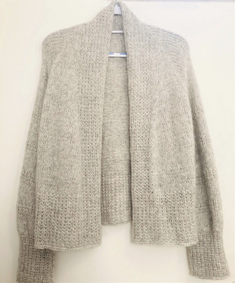 Knitting Pattern: Air Light Cardigan With Shawl Collar (PDF Download, English Only) - Etsy Canada