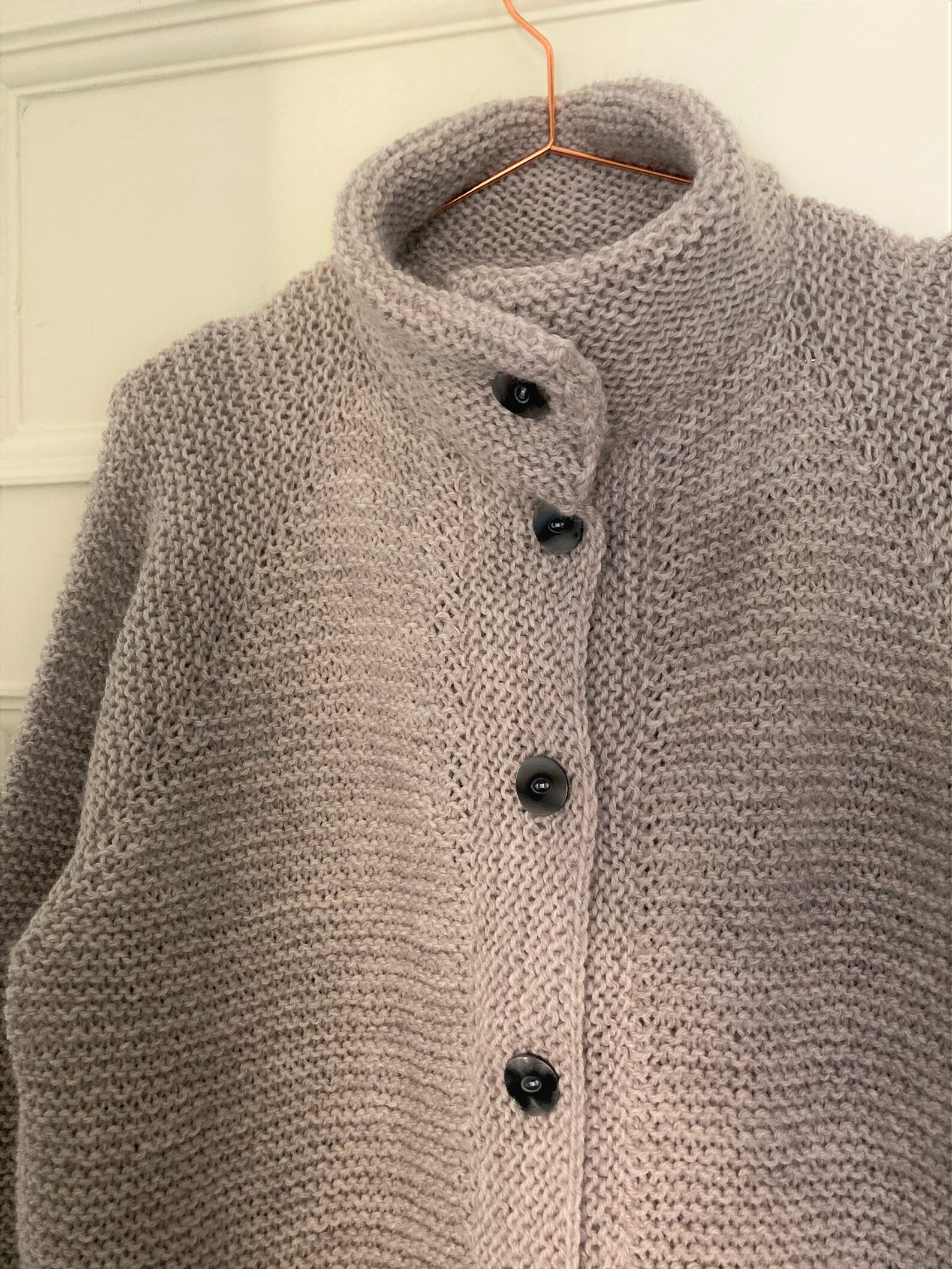 Oversized Garter Stitch Coat Knitting Pattern: Raglan Cardigan (PDF ...