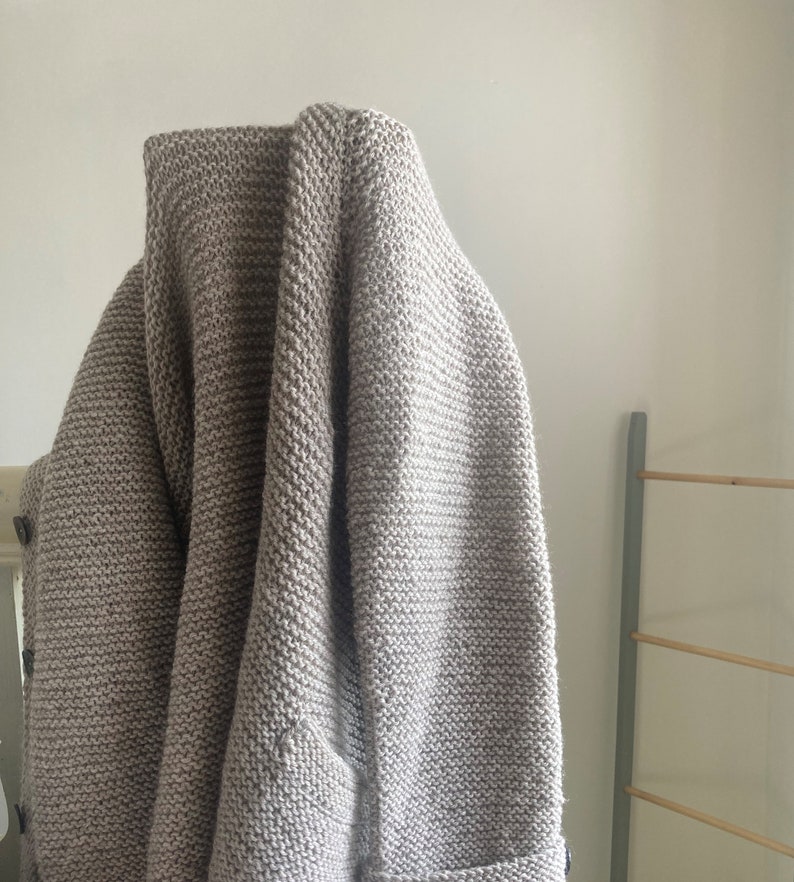 Oversized Garter Stitch Coat Knitting Pattern: Raglan Cardigan (PDF ...