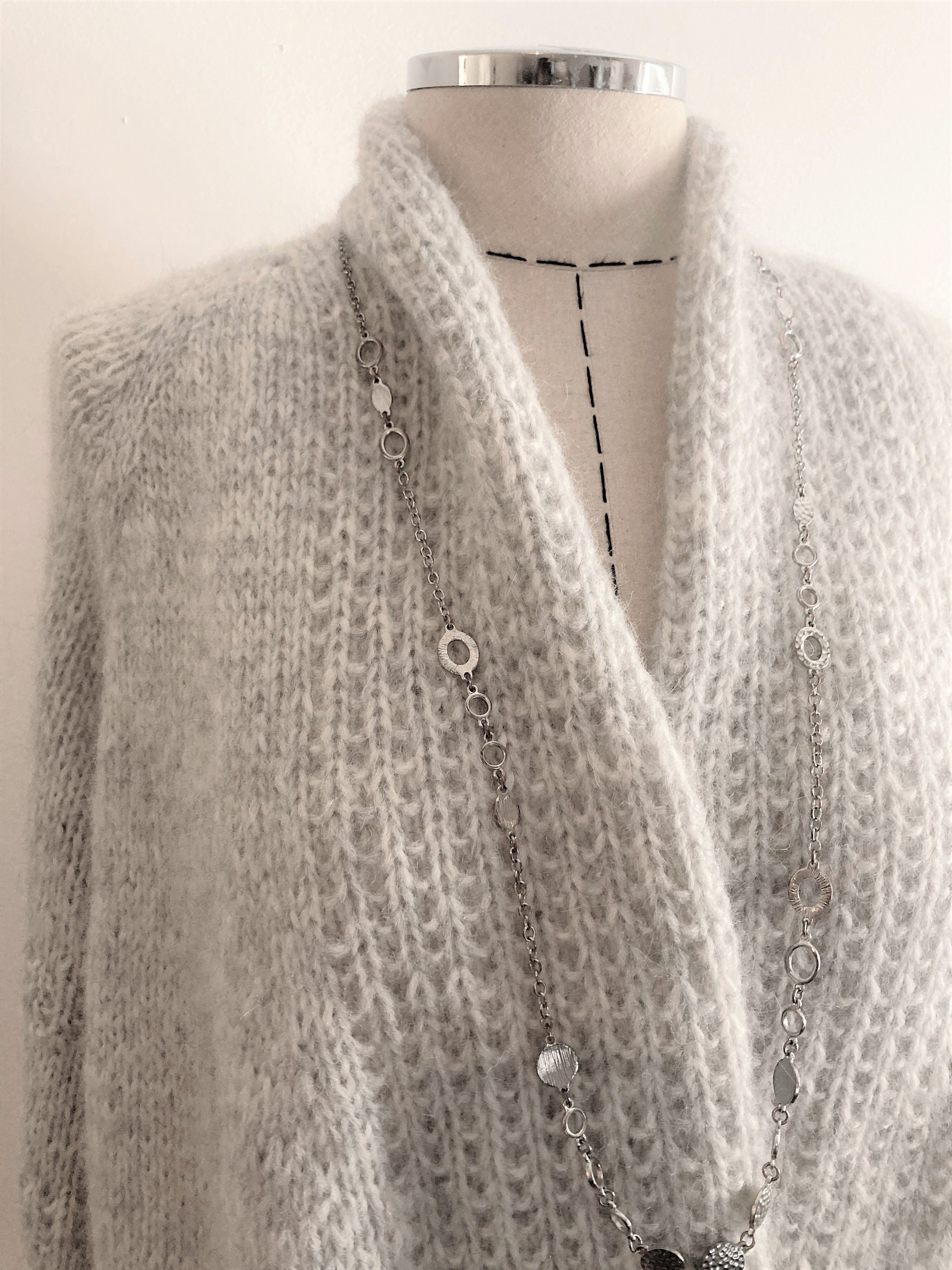 Knitting Pattern: Air Light Cardigan With Shawl Collar (PDF Download ...
