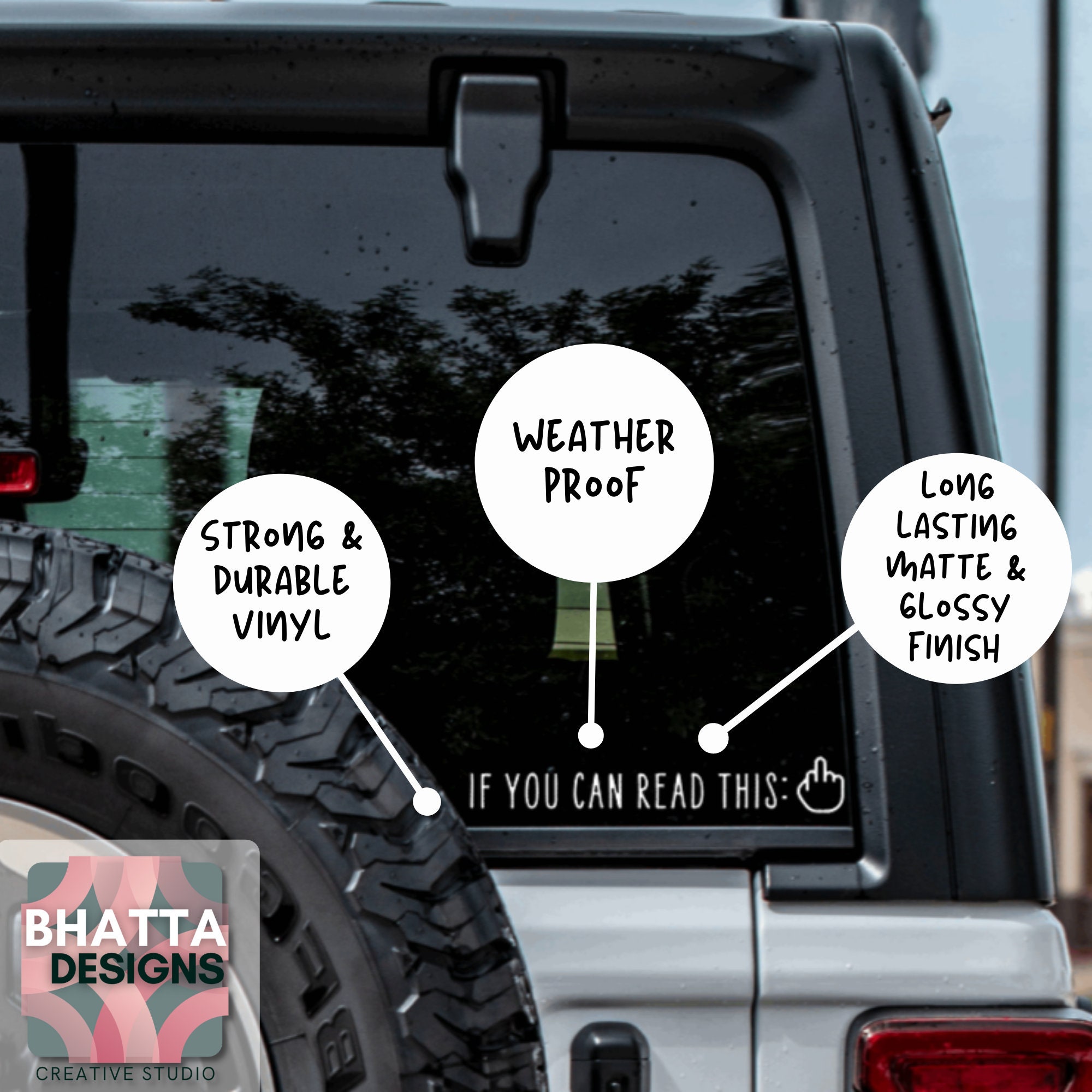 Middle Finger Tailgate Decal Waterproof/weatherproof Car Sticker Funny ...