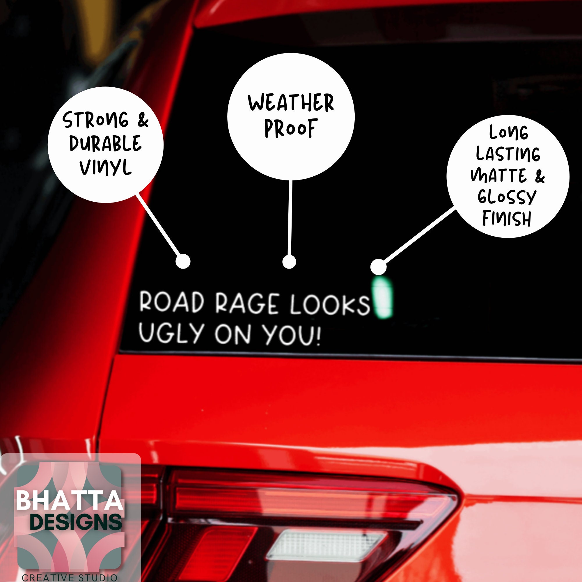 Road Rage Awareness Decal Waterproof/weatherproof Car - Etsy