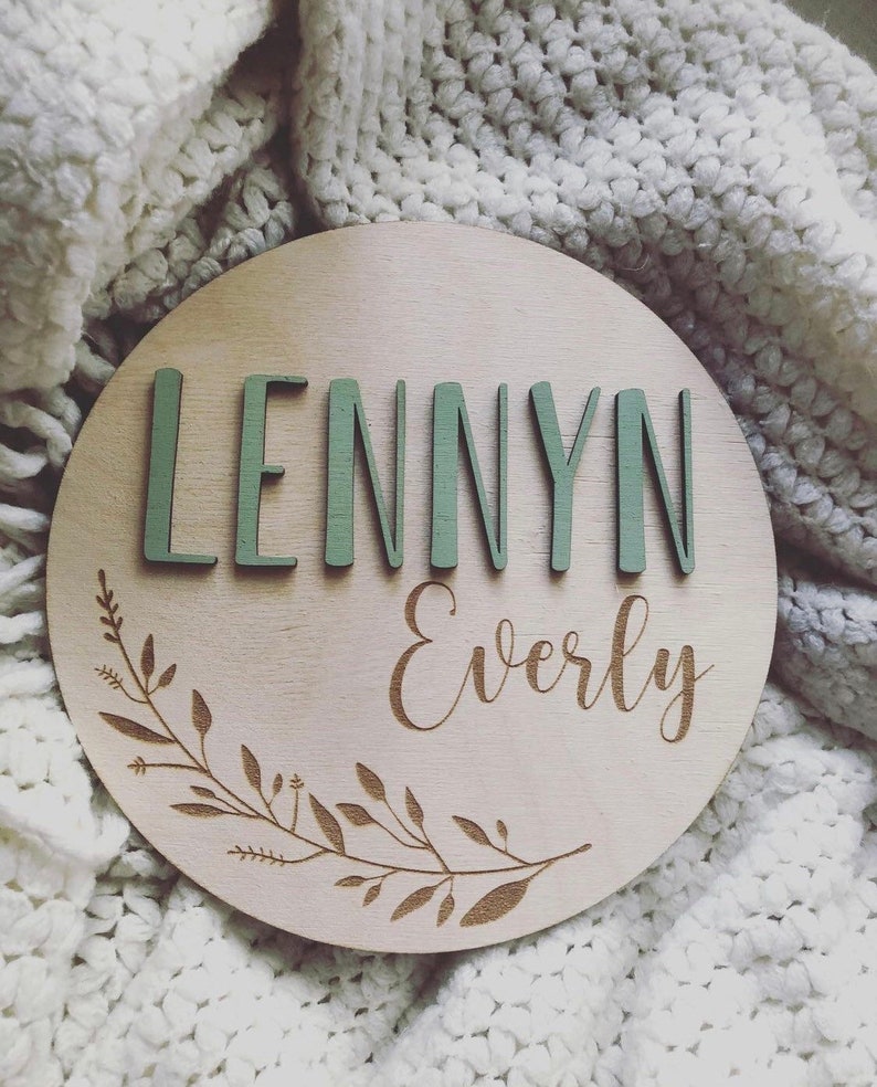 Baby Name Announcement Sign, 3D Hospital Name Wood Sign, Birth ...