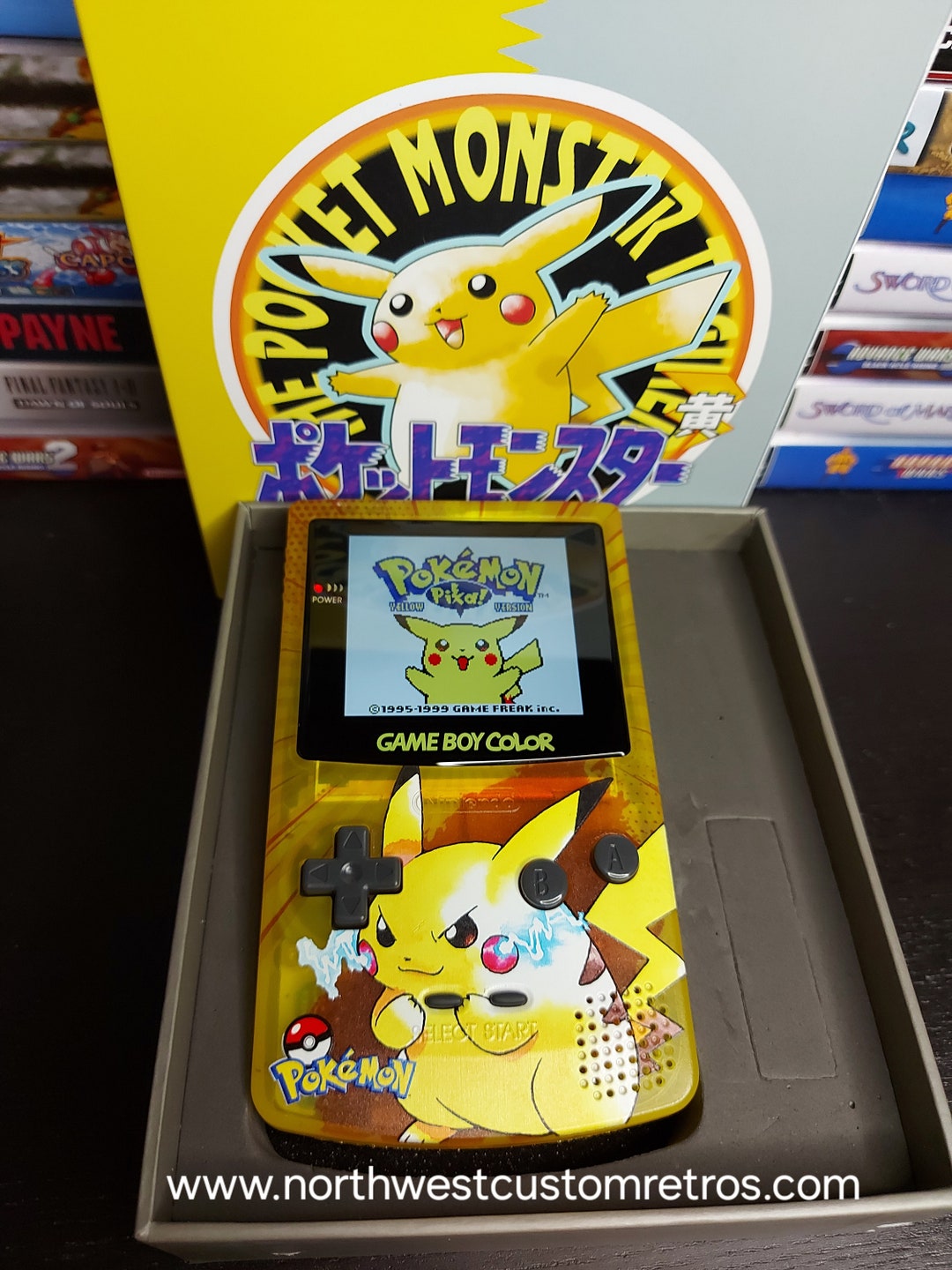 Nintendo Gameboy Color Uv Printed Pikachu Shell Retro Pixel Q5 Ips or ...
