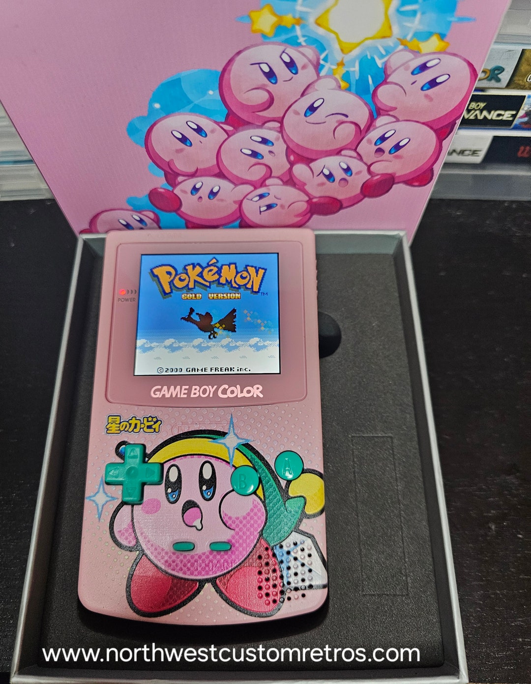 Nintendo Gameboy Color Uv Printed Kirby Shell Retro Pixel Q5 Ips Screen ...