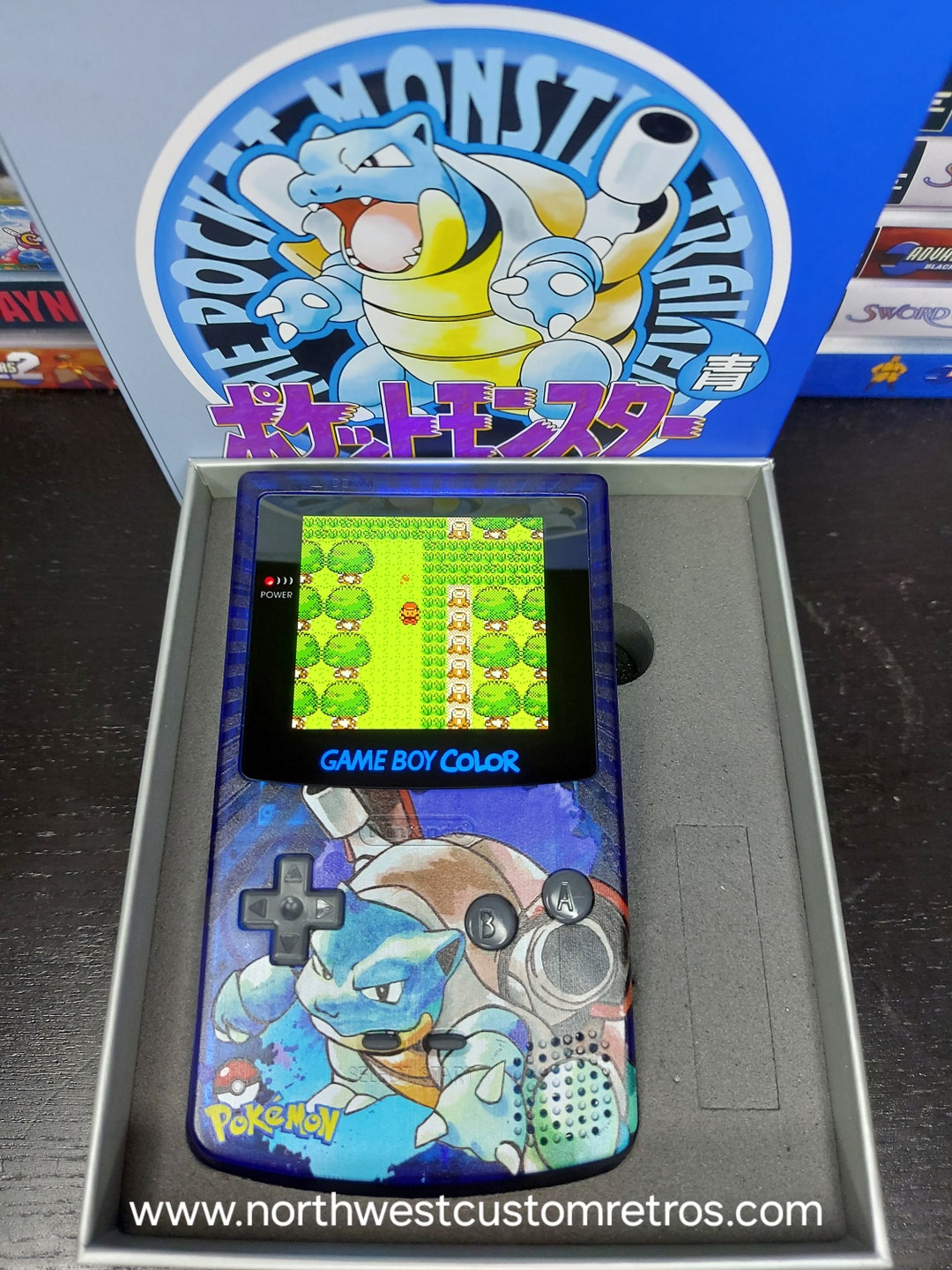 Nintendo Gameboy Color Uv Printed Blastoise Shell Retro Pixel Q5 Ips ...