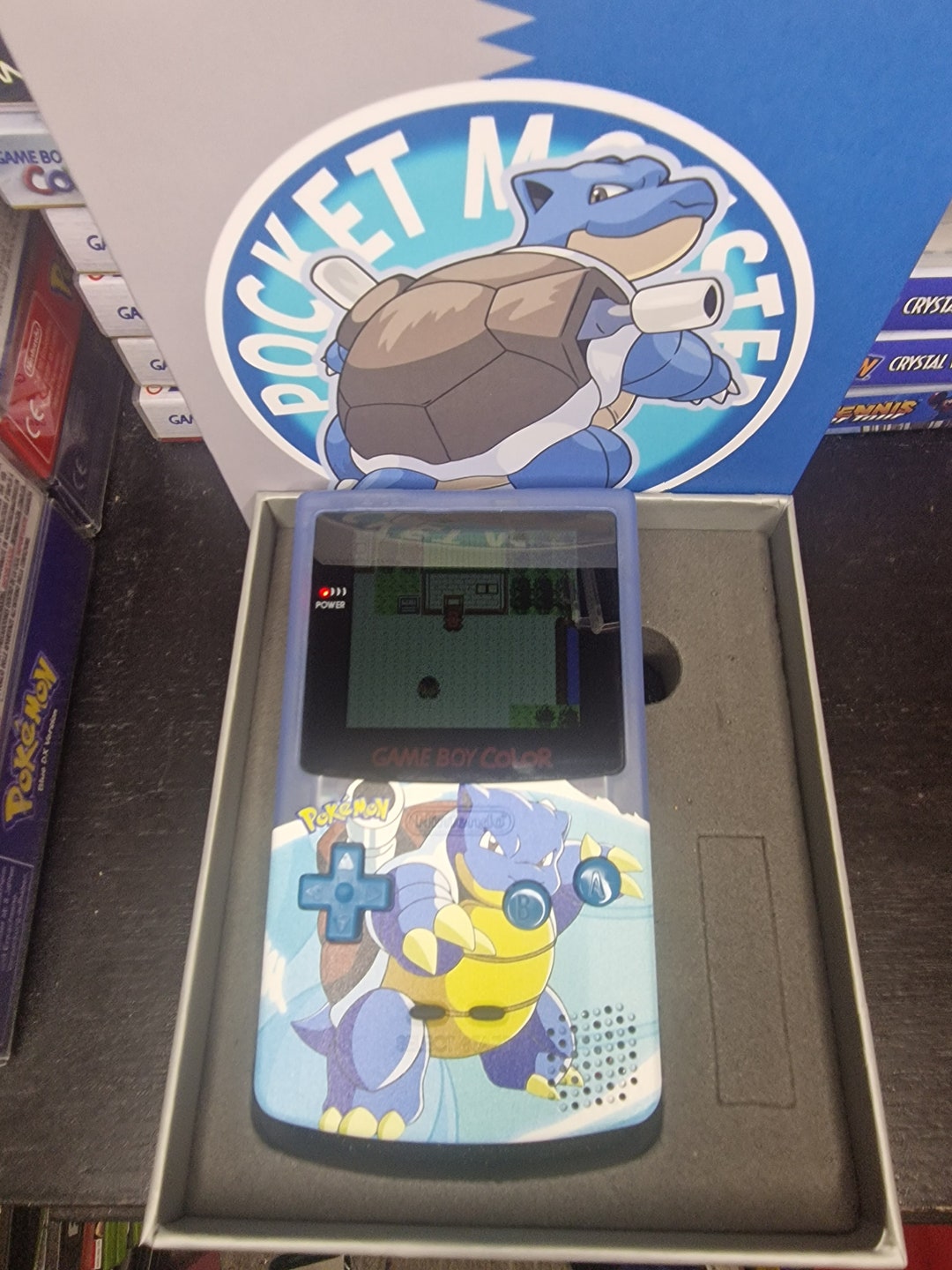 Nintendo Gameboy Color Uv Printed Blastoise Shell Retro Pixel Q5 Ips or ...