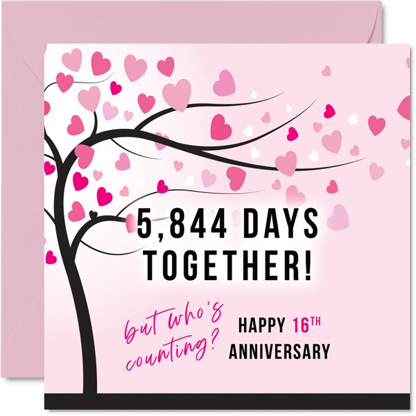 16th Wedding Anniversary Card - Etsy UK