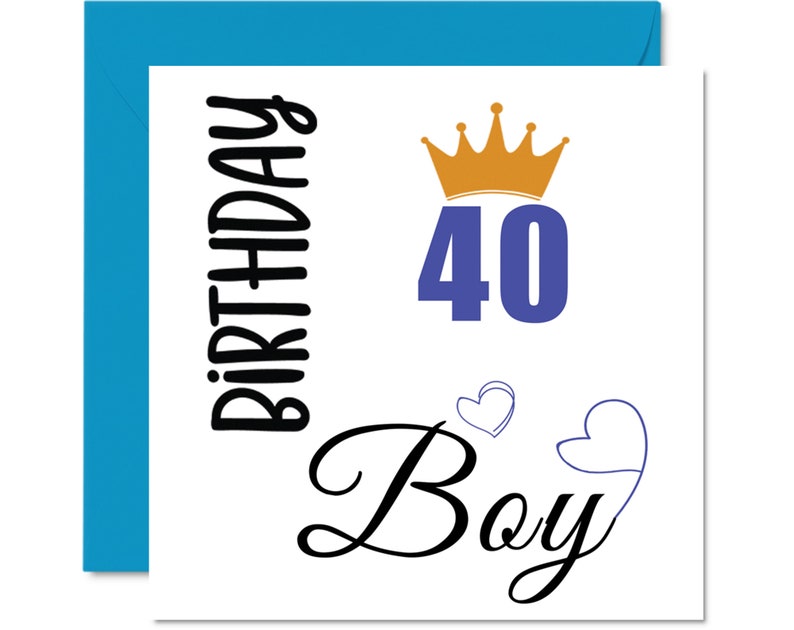 40th Birthday Card Men Birthday Boy Happy Birthday Cards - Etsy UK