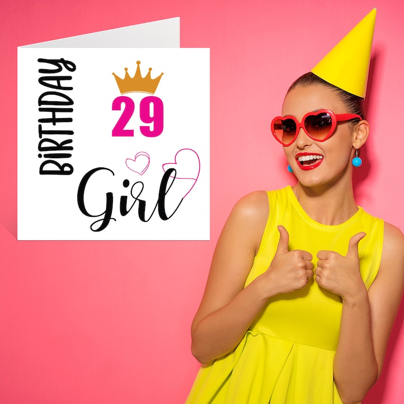 29th Birthday Card Women Birthday Girl Happy Birthday Cards 29 Year Old ...