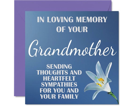 Sympathy Cards in Loving Memory Grandmother Card Sorry | Etsy