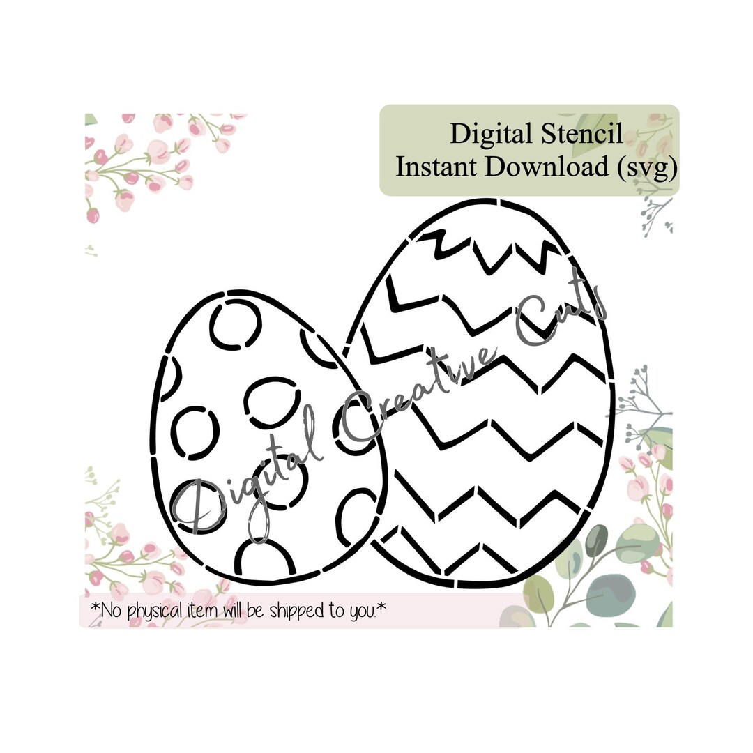 Easter Eggs PYO Cookie Stencil Digital Download SVG Cutting File ...