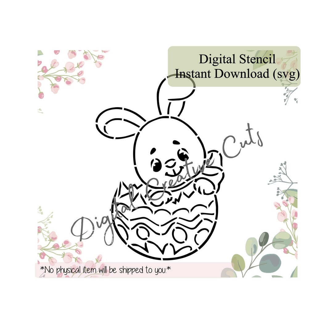 Easter Bunny PYO Cookie Stencil Digital Download SVG Cutting File ...