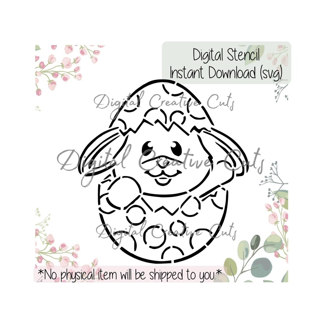 Easter Bunny PYO Cookie Stencil Digital Download SVG Format File ...