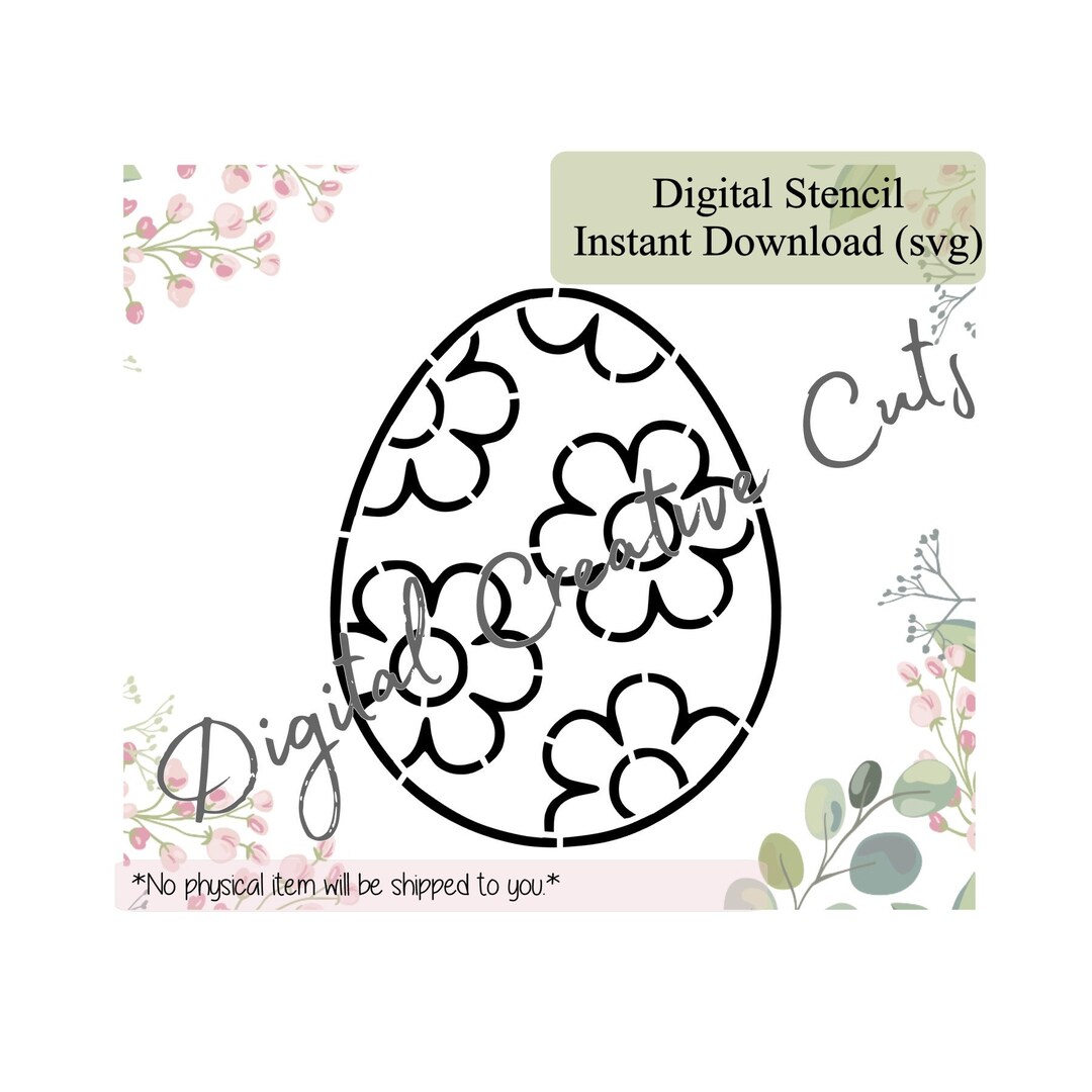 Easter Egg PYO Cookie Stencil Digital Download SVG Cutting File ...