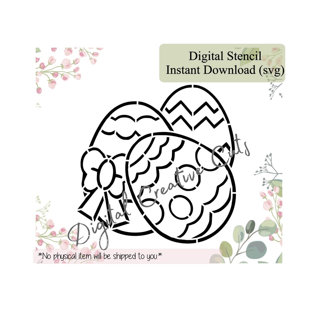 Easter Eggs PYO Cookie Stencil Digital Download SVG Cutting File ...