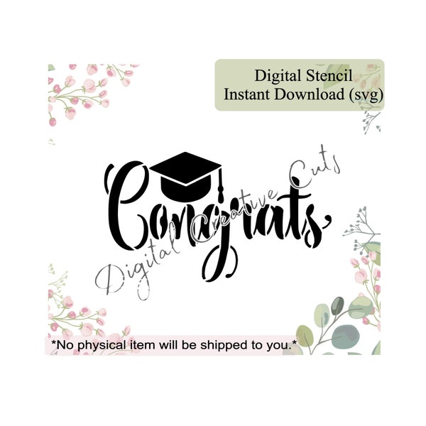 Congrats Stencil - Etsy