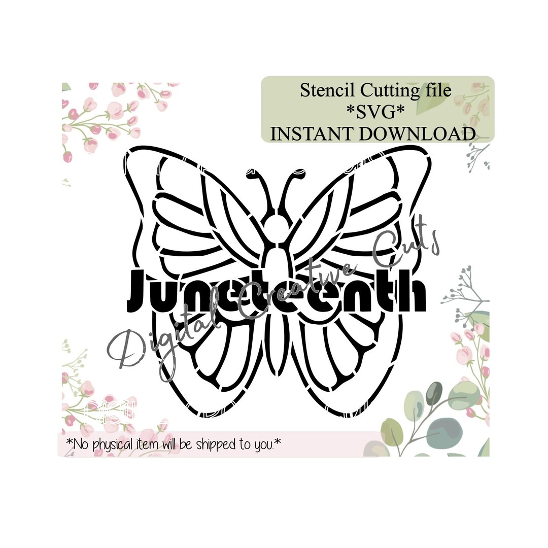Juneteenth Butterfly PYO Cookie Stencil Digital Download SVG File ...