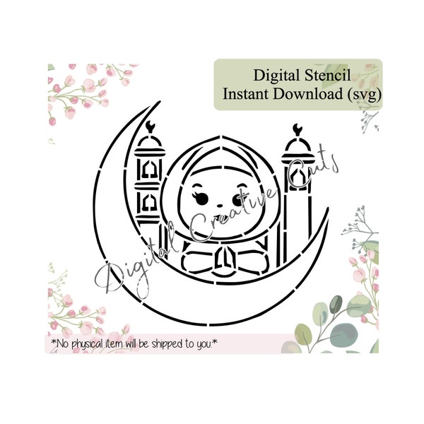 Ramadan Eid Muslim Boy PYO Cookie Stencil Digital Download SVG Cutting ...