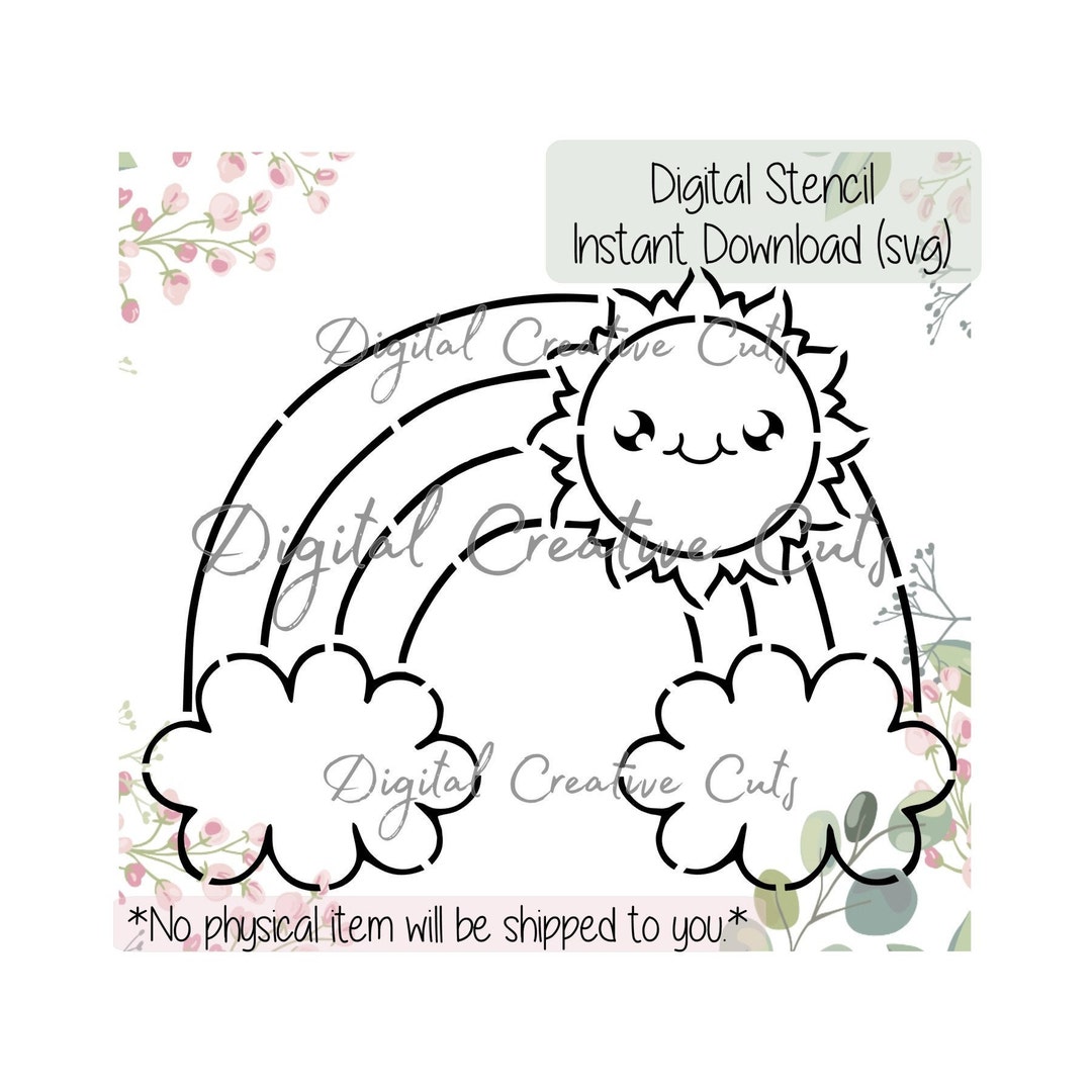 Rainbow PYO Cookie Stencil Digital Download SVG Format File Personal ...