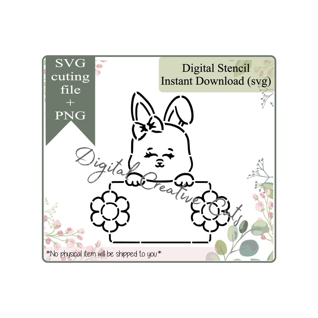 Easter Bunny PYO Cookie Stencil Digital Download SVG Cutting File and ...