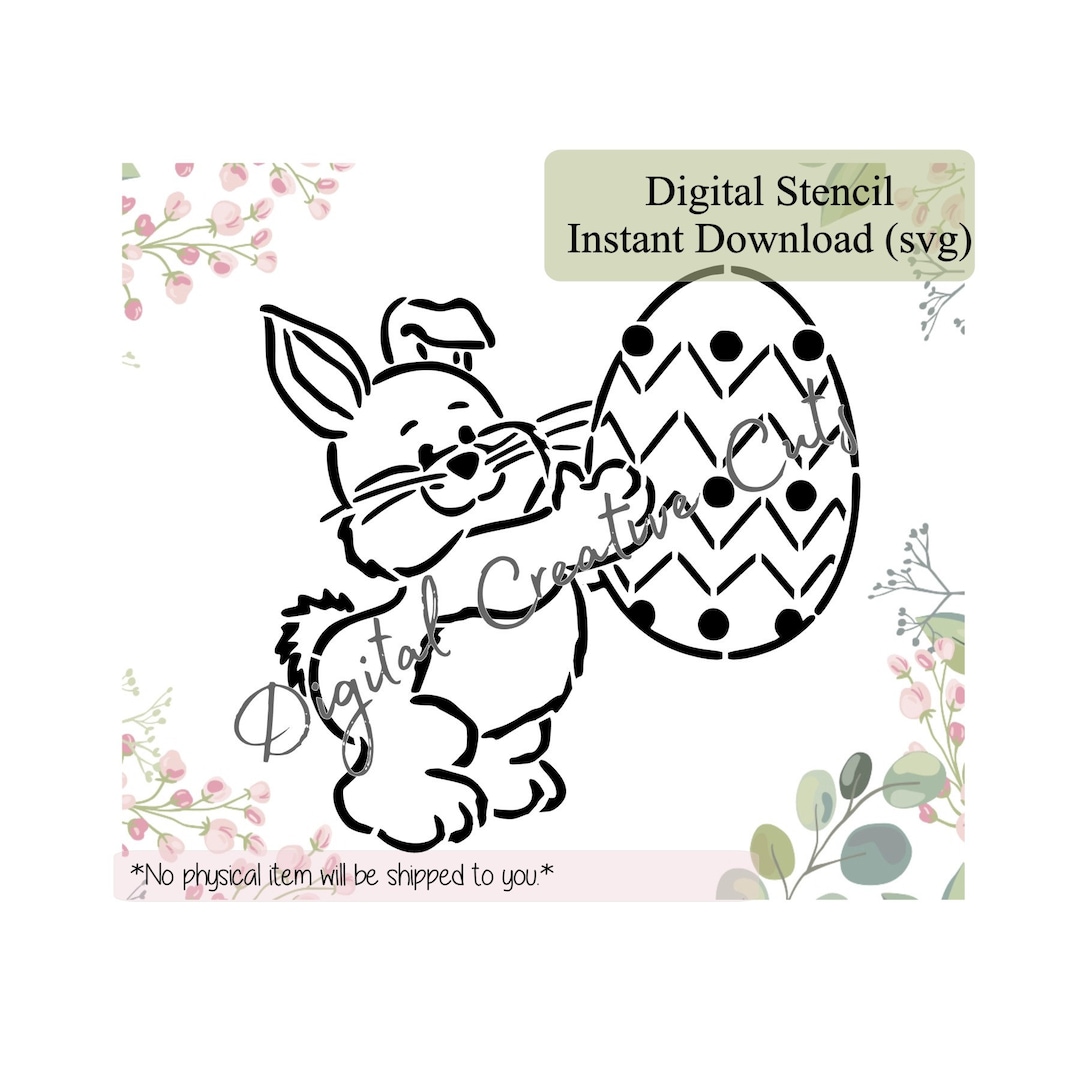 Easter Bunny PYO Cookie Stencil Digital Download SVG Cutting - Etsy