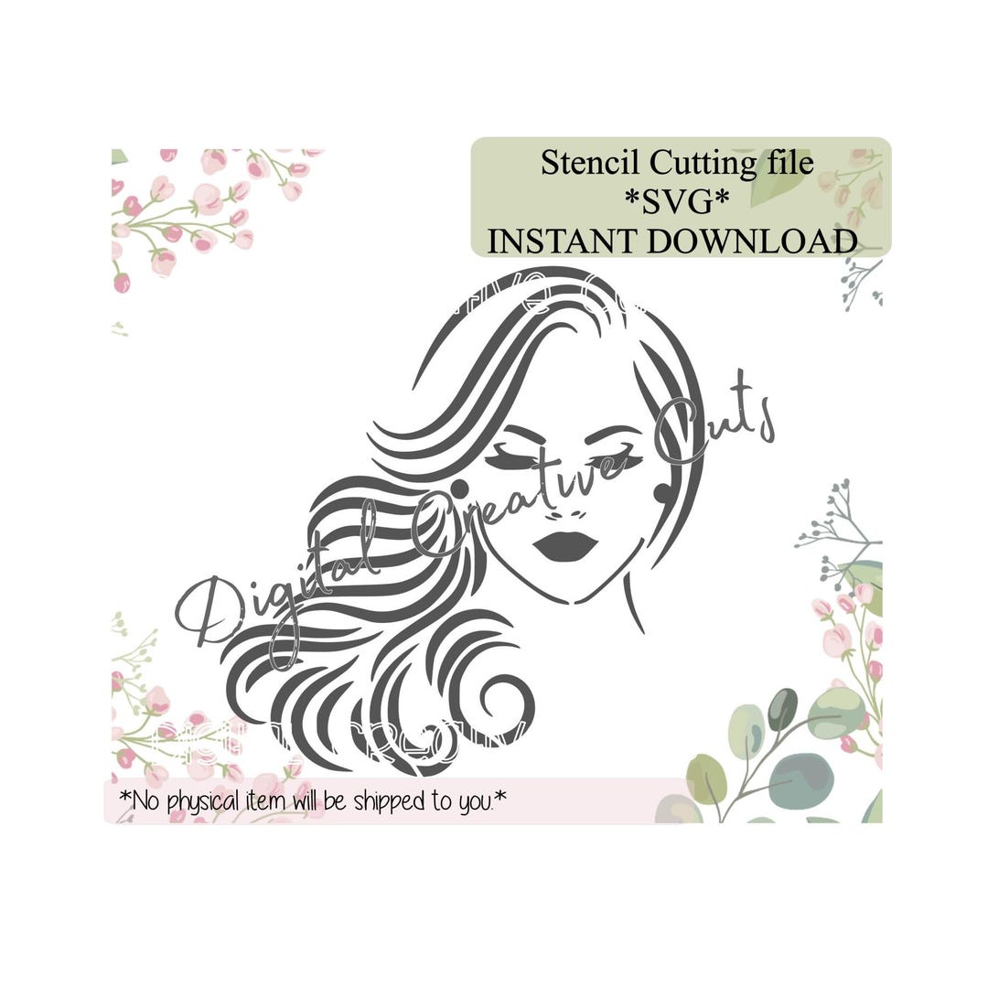 Beauty Salon Hair Dresser Cookie Stencil Digital Instant Download SVG ...