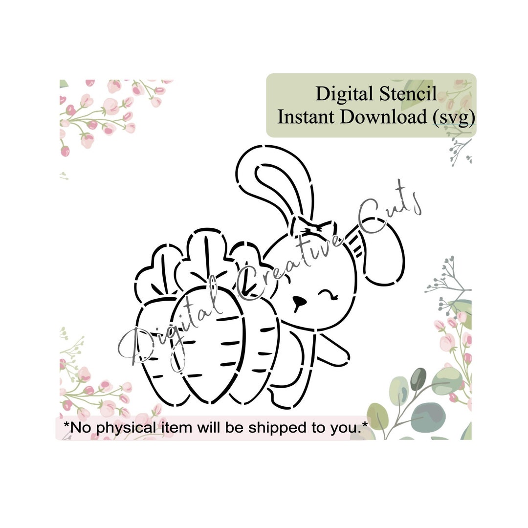 Easter Bunny PYO Cookie Stencil Digital Download SVG Cutting File ...