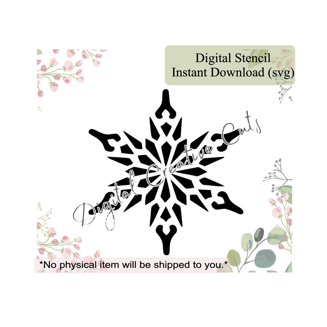Snowflake Cookie Stencil Digital Instant Download SVG File Personal Use ...