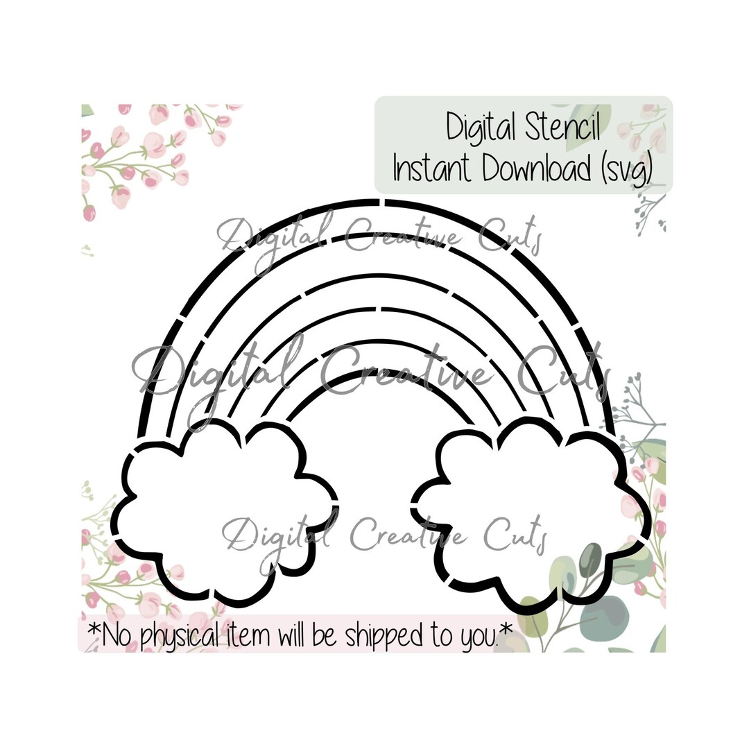 Rainbow PYO Cookie Stencil Digital Download SVG Format File Personal ...