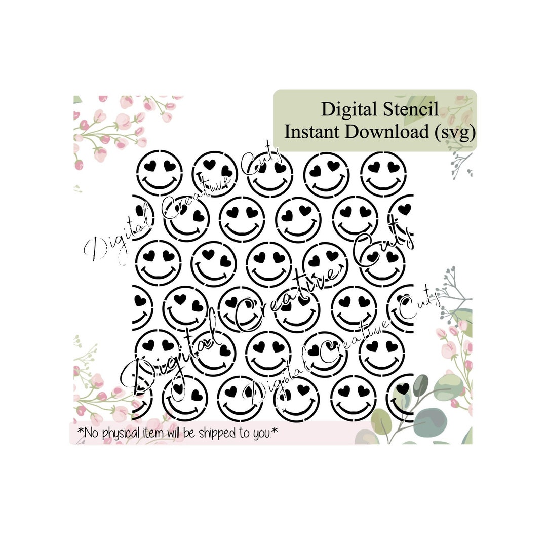 Smile Cookie Stencil Pattern Digital Download SVG Format File Personal ...
