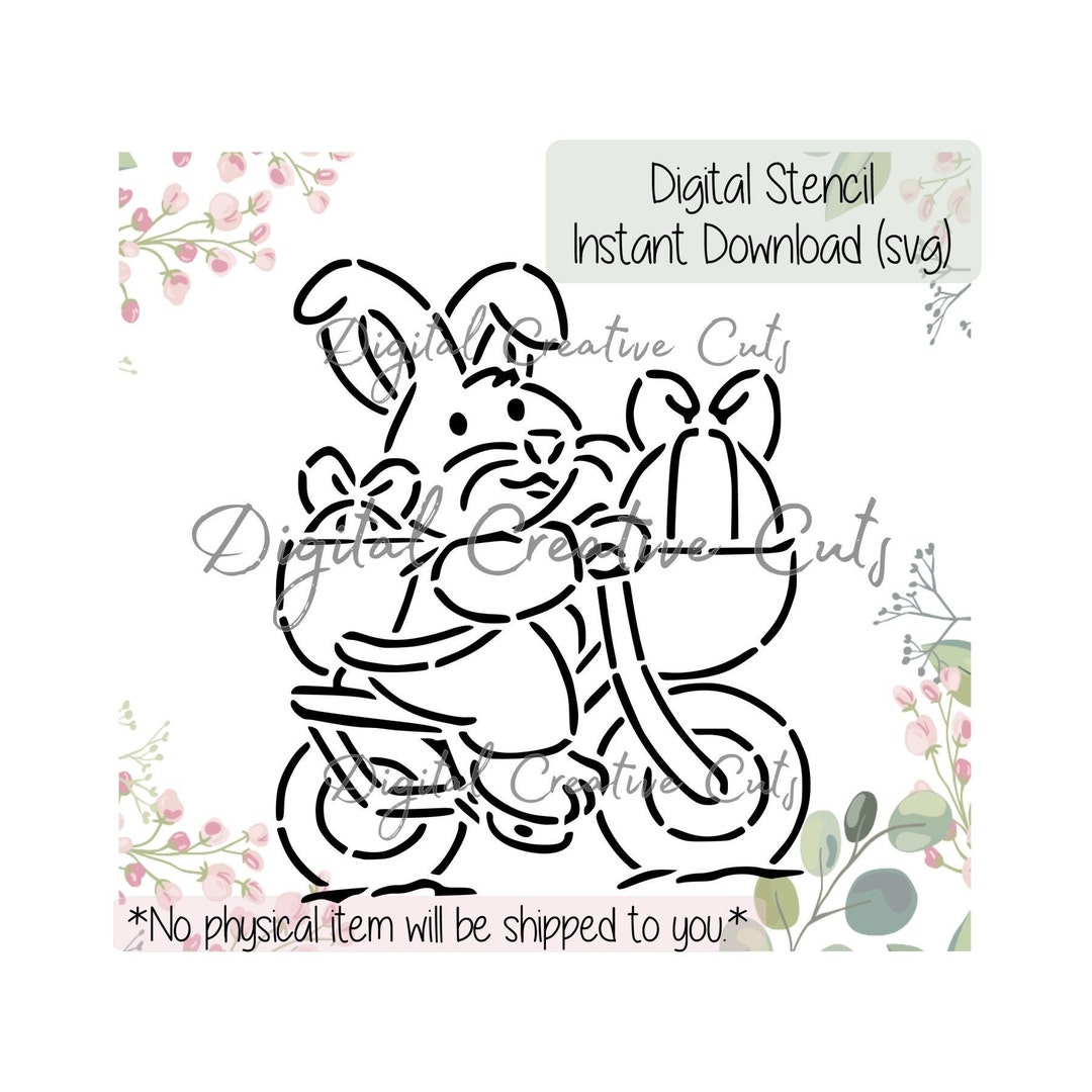 Easter Bunny PYO Cookie Stencil Digital Download SVG Format File ...