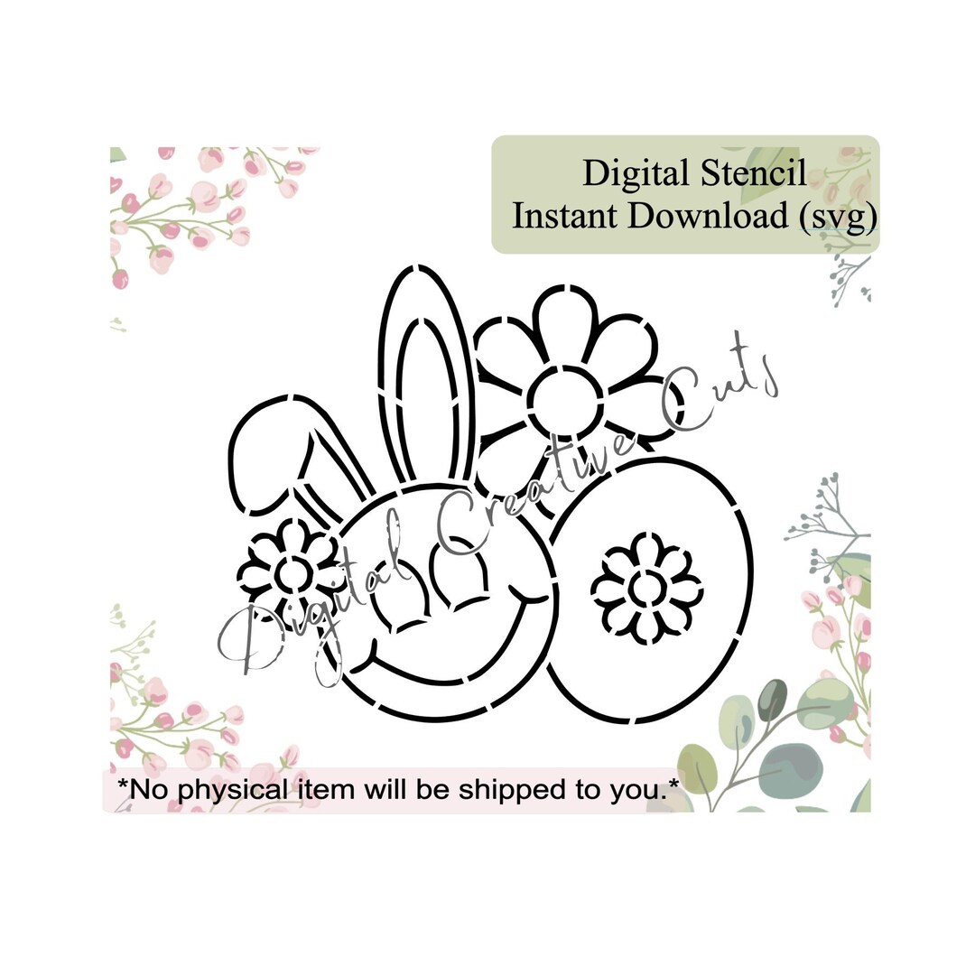 Groovy Easter Bunny PYO Cookie Stencil Digital Download SVG Cutting ...