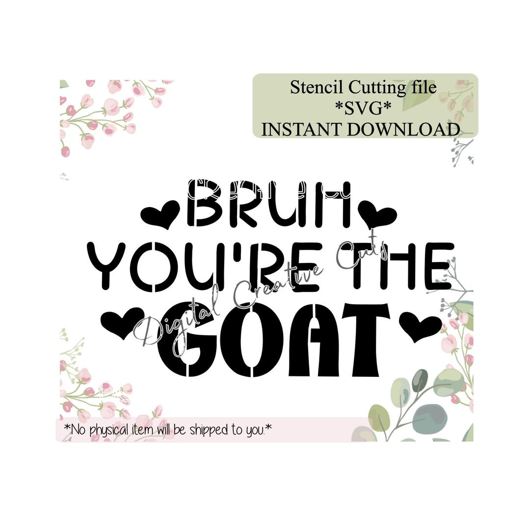 Valentine Kid Slang GOAT Cookie Stencil Instant Download SVG Cutting ...
