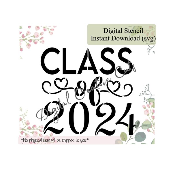 Class of 2024 Stencil - Etsy